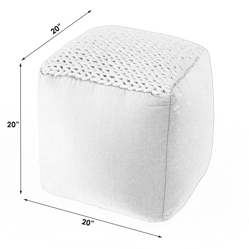 Gracie Oaks 20" Wide Square Pouf Ottoman | Wayfair